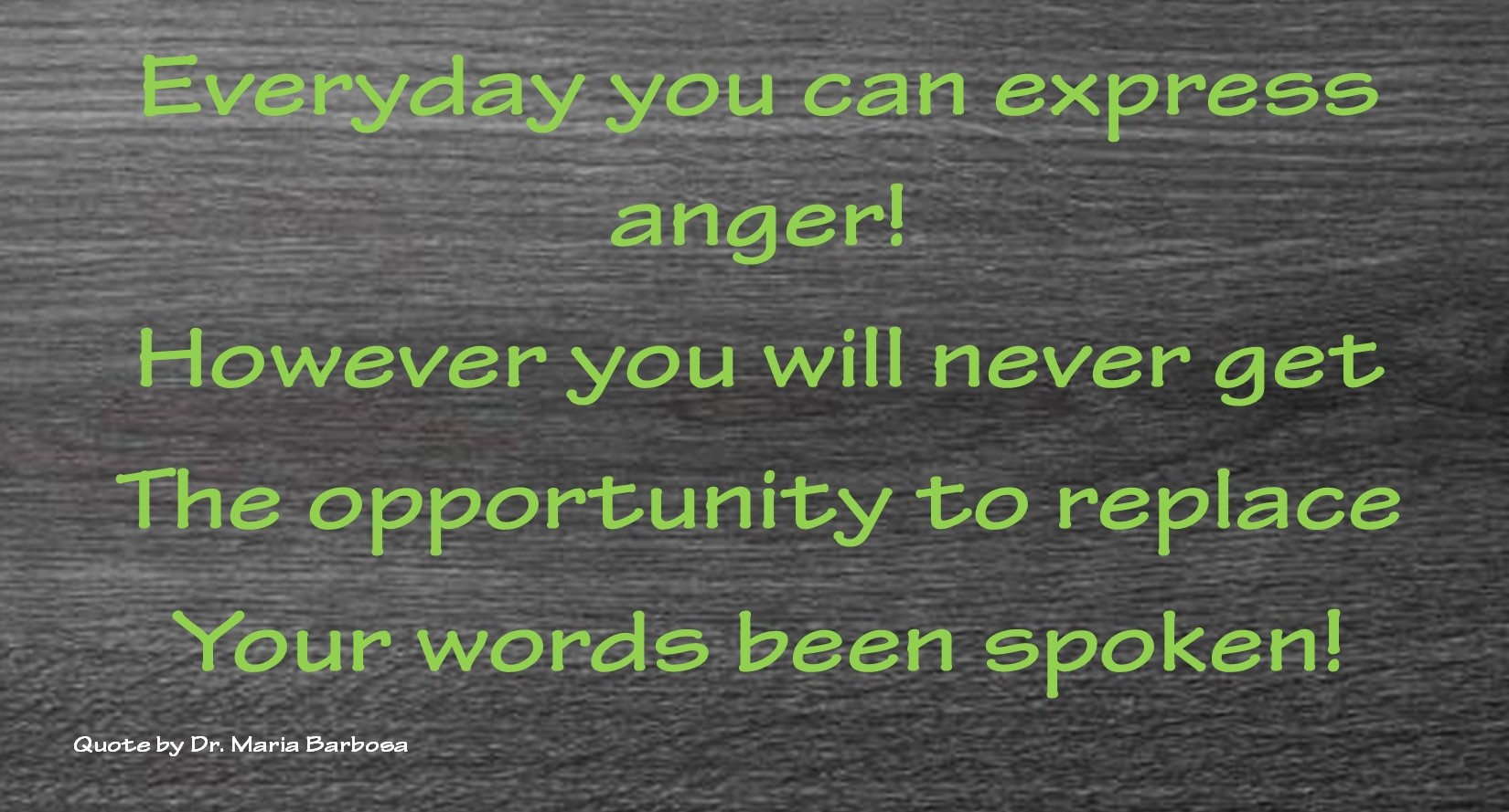 THE VICE OF ANGRY THOUGHTS - Dr Maria Barbosa